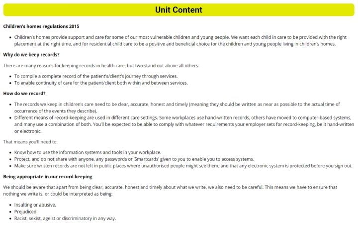 Accurate Recording – Children and Young Persons Care Setting - Keys To ...